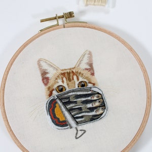Orange Tabby Cat Embroidery Pattern Animal Thread Painting Embroidery ...