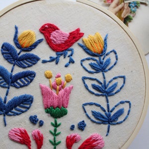 Scandinavian Folk Art Embroidery Pattern | Etsy
