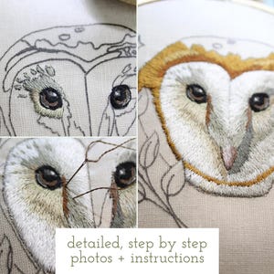 Barn Owl Embroidery Pattern, Thread Painting Pattern, Needle Painting Pattern, Bird Hand ...