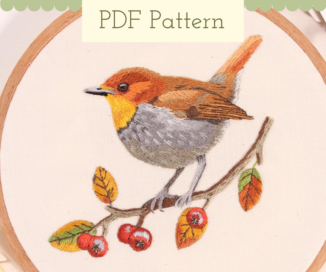 Robin Thread Painting Embroidery Pattern - Etsy