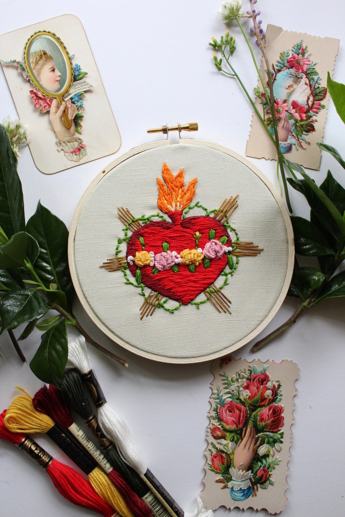 Sacred Heart Embroidery Pattern PDF Sacred Heart Stitch - Etsy Canada