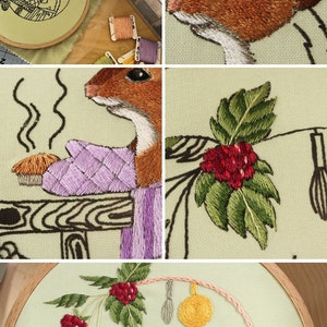 Baking Mouse Thread Painting Pattern, Cute Cottagecore Embroidery ...