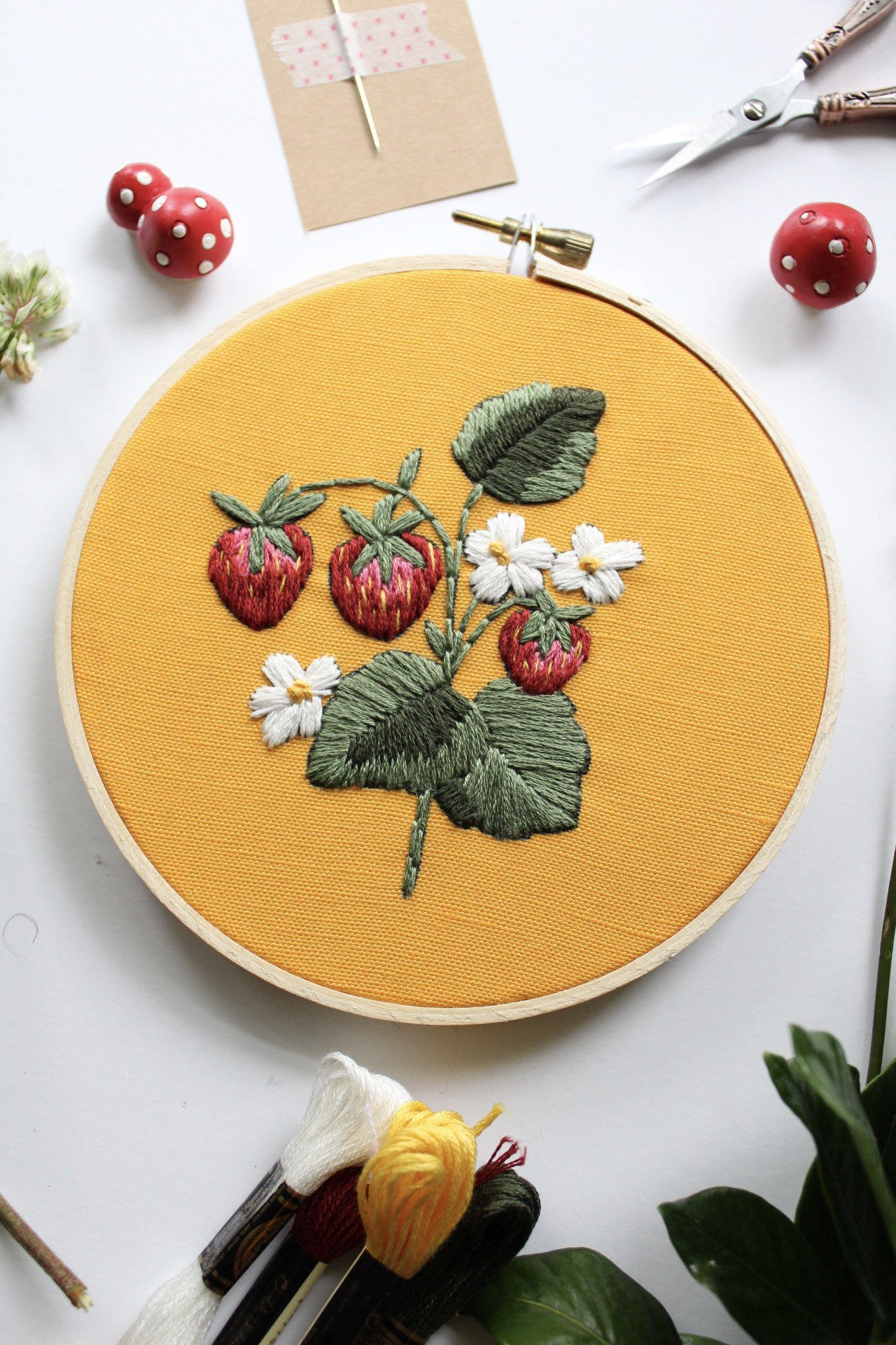 Strawberry Embroidery Pattern PDF Beginner | Etsy