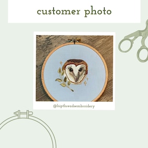 Barn Owl Embroidery Pattern, Thread Painting Pattern, Needle Painting Pattern, Bird Hand ...