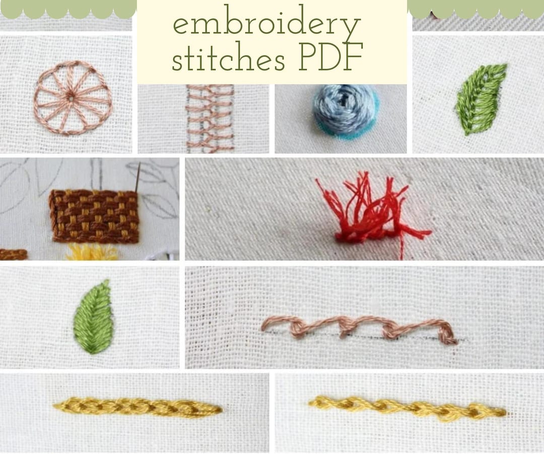 30+ Hand Embroidery Stitches Guide Printable PDF - Etsy