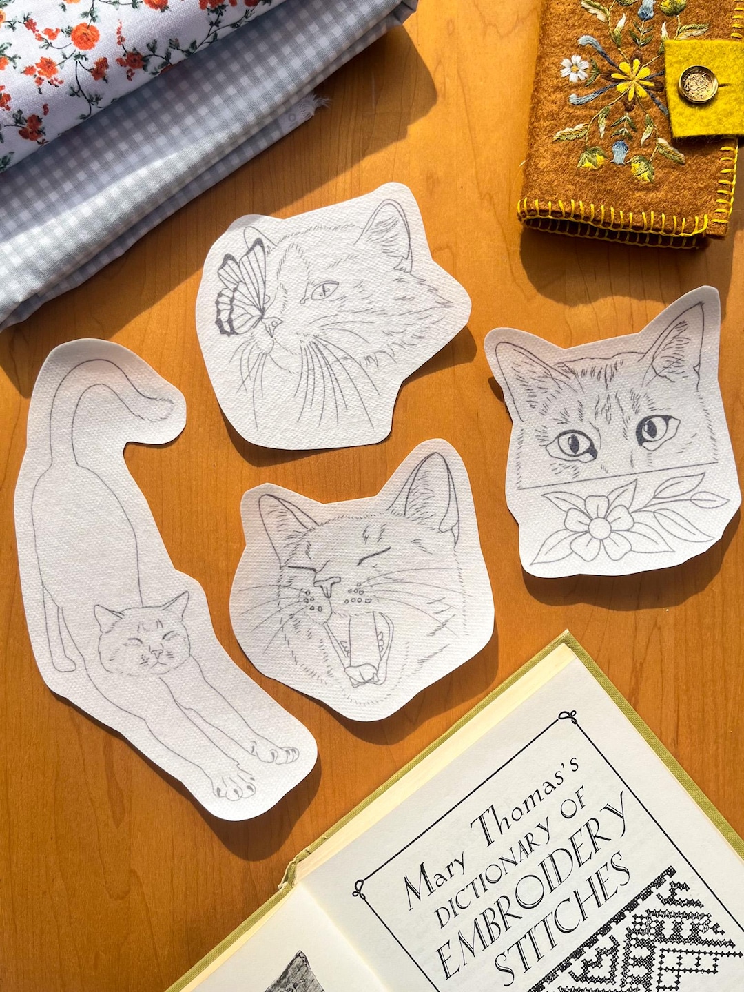Stick and Stitch Cat Embroidery Designs, Wash Away Embroidery ...