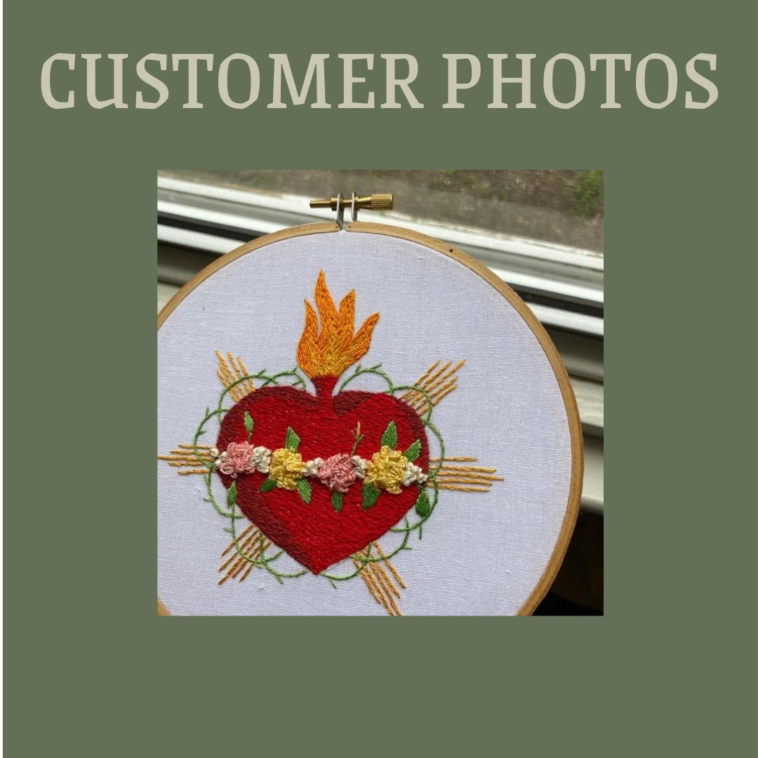 Sacred Heart Embroidery Pattern PDF Sacred Heart Stitch - Etsy Canada