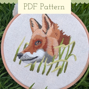 Fox Embroidery Pattern, Thread Painting Tutorial, Needle Painting ...