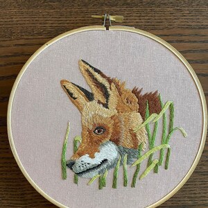 Fox Embroidery Pattern, Thread Painting Tutorial, Needle Painting ...