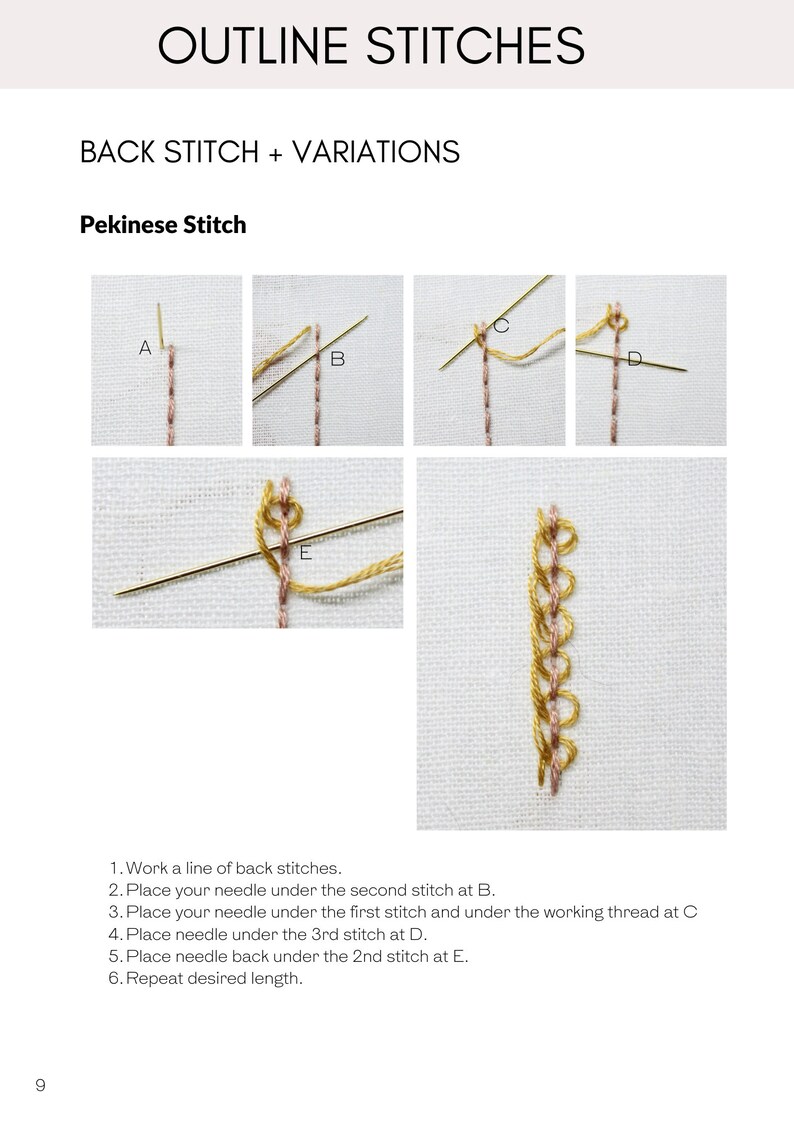30 Hand Embroidery Stitches Guide Printable PDF - Etsy