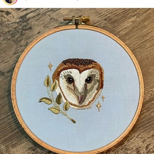 Barn Owl Embroidery Pattern, Thread Painting Pattern, Needle Painting Pattern, Bird Hand ...