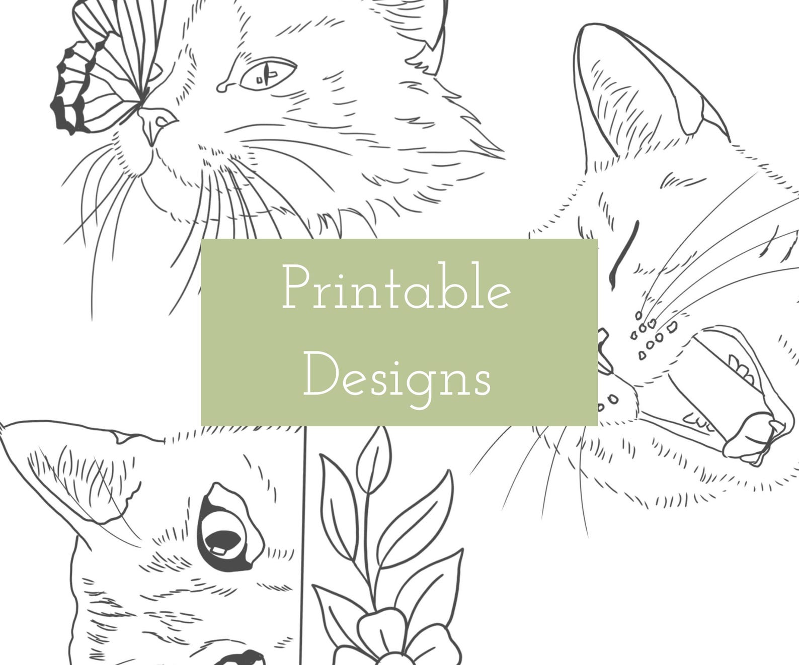 Cat Embroidery Designs - Printable PDF - Etsy