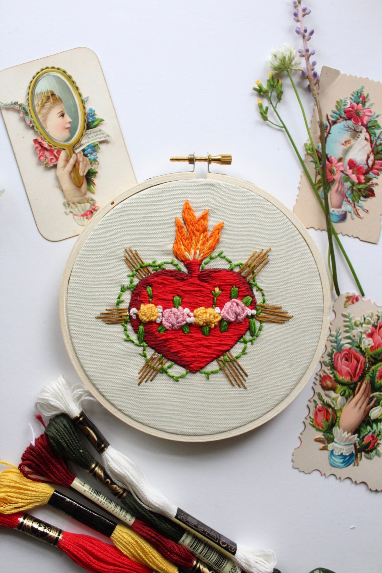 Sacred Heart Embroidery Pattern PDF Sacred Heart Stitch | Etsy