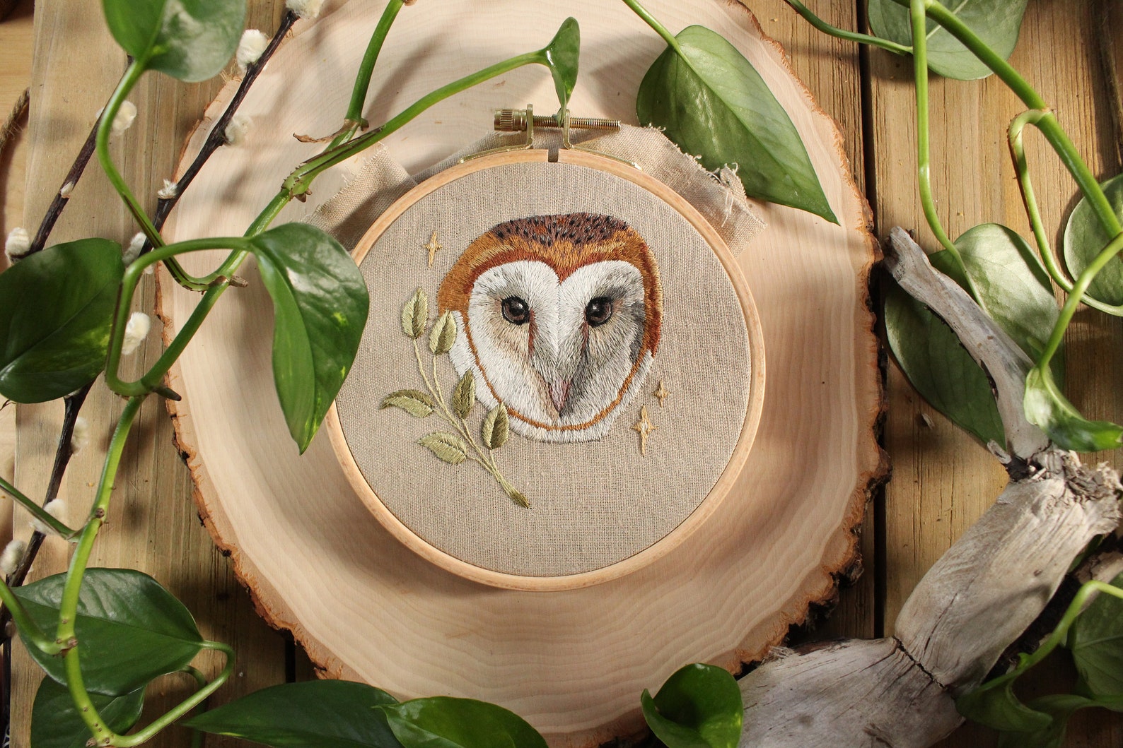 Barn Owl Embroidery Pattern Thread Painting Pattern Needle - Etsy