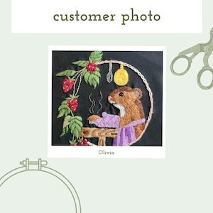 Baking Mouse Thread Painting Pattern, Cute Cottagecore Embroidery ...