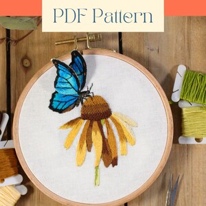 3D Butterfly Thread Painting Embroidery Pattern, Insect Stumpwork ...