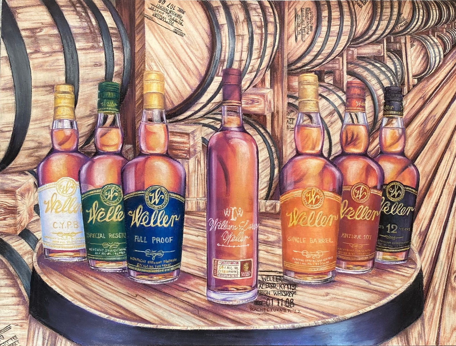Weller Series Bourbon Chalk Pastel Fine Art Print - Etsy