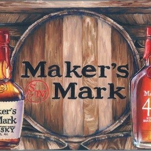 Makers Mark Inspired Oil Painting Print Wall Art Decor Man - Etsy