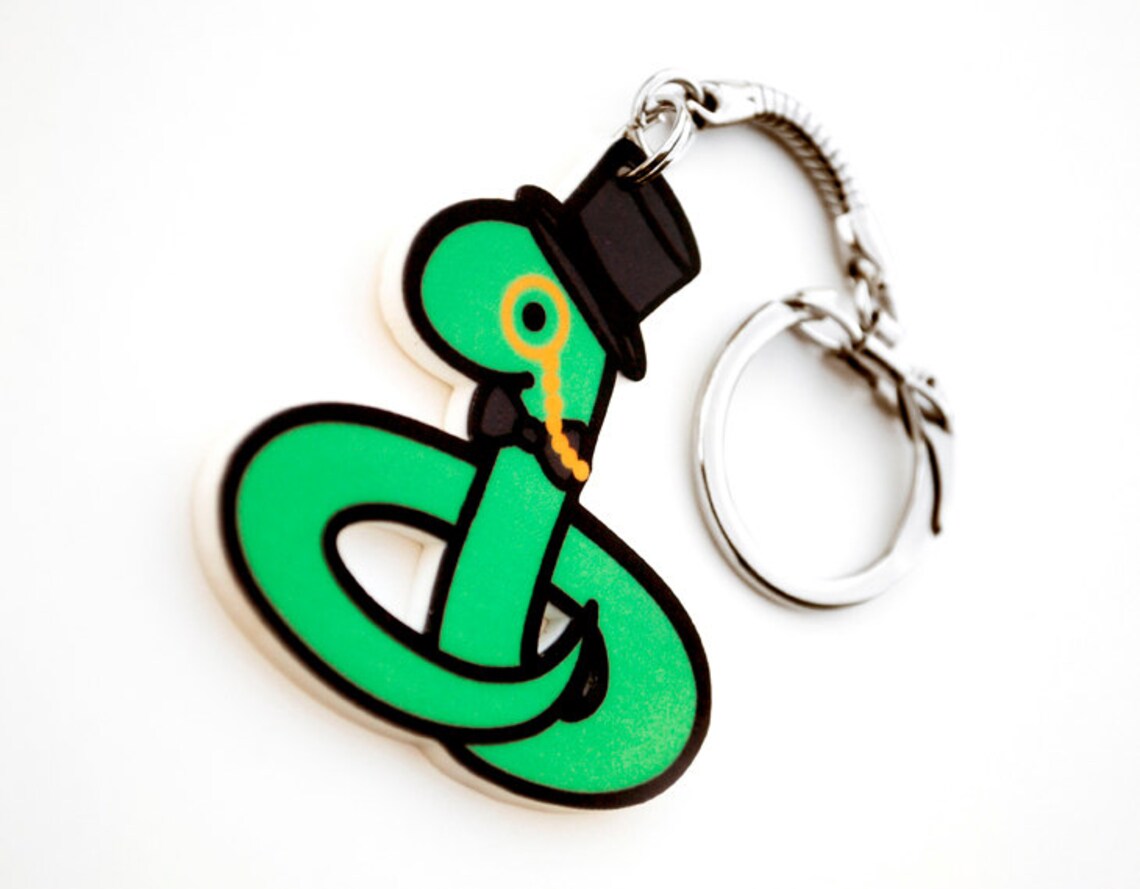 Dapper Snake with a Top Hat Monocle and Bow Tie Keychain Cute | Etsy