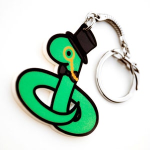 Dapper Snake with a Top Hat Monocle and Bow Tie Keychain Cute | Etsy
