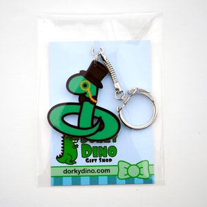 Dapper Snake with a Top Hat Monocle and Bow Tie Keychain Cute | Etsy