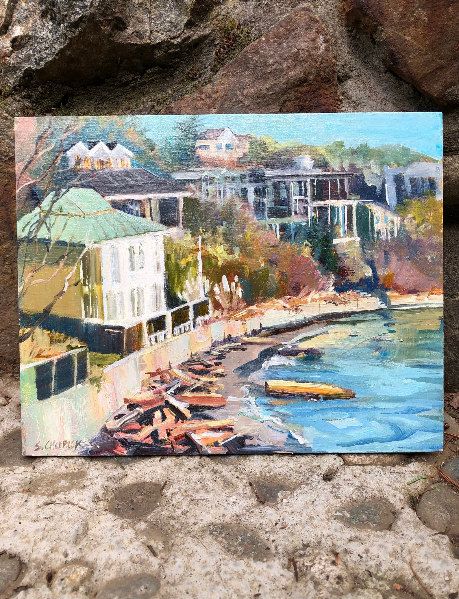 Victoria BC art original oil painting 8x10 oil on panel | Etsy