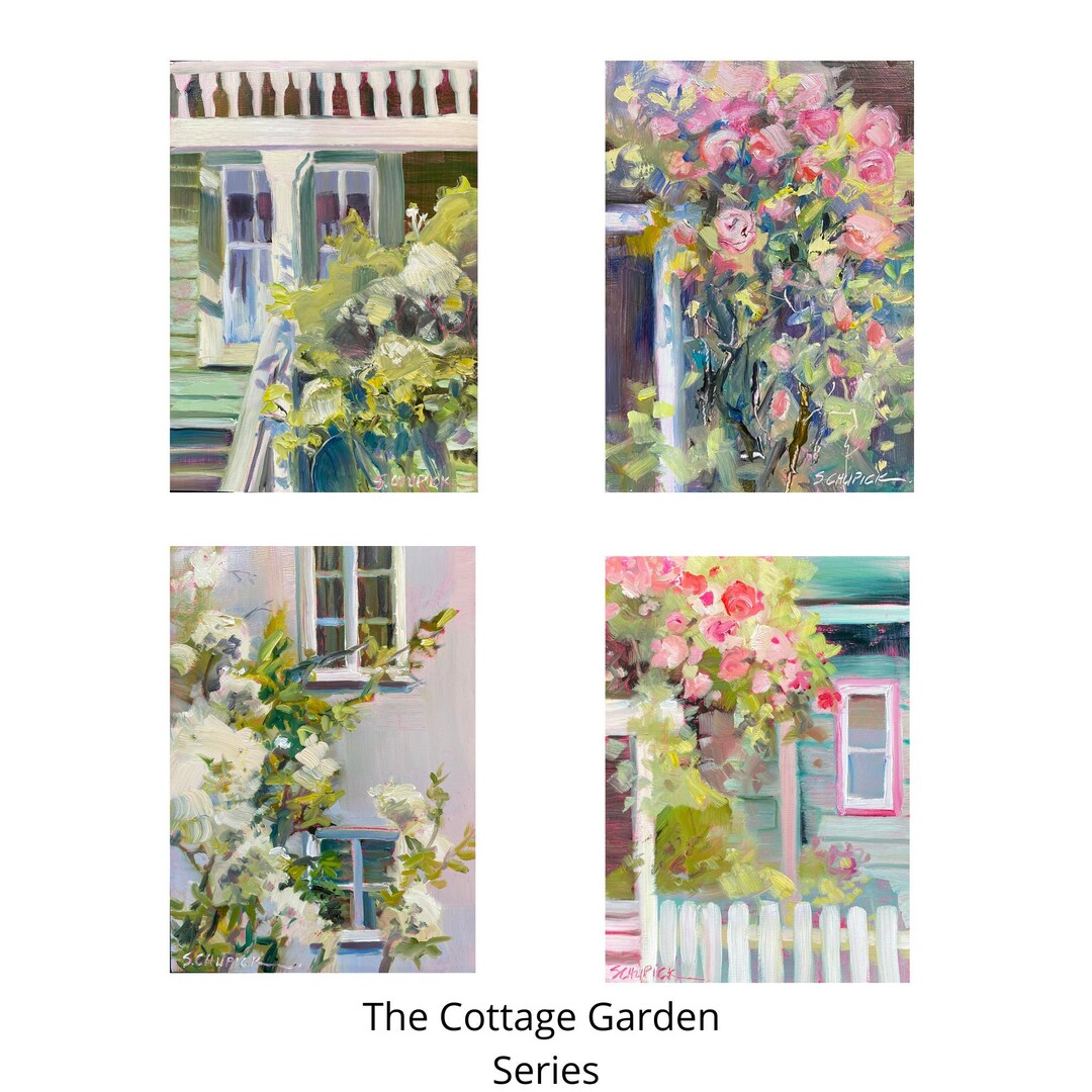 Garden Art Prints Matted Prints Victorian Cottage Gardens - Etsy
