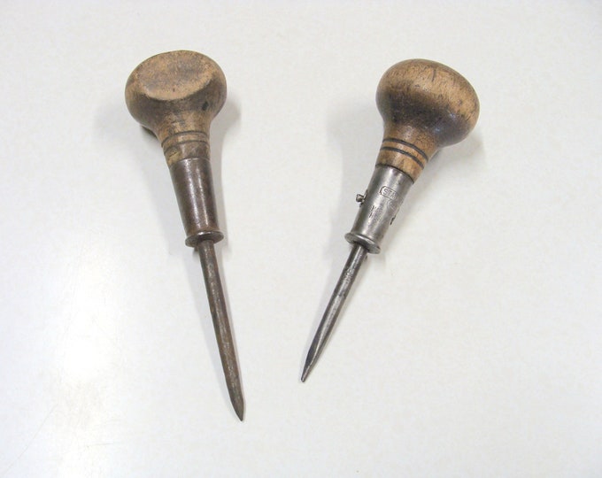 Pair of Old or Antique Stanley Awls, One Marked No. 7, One Marked Only ...