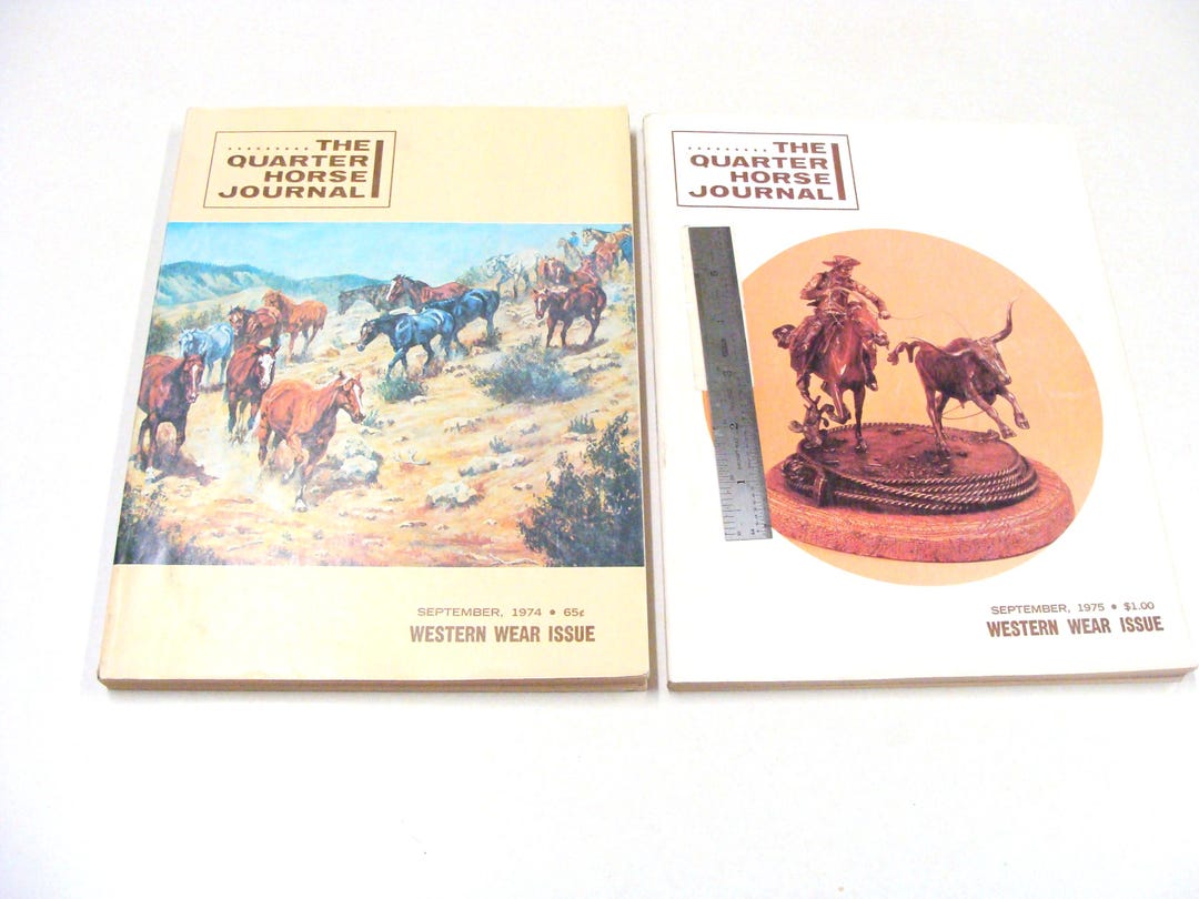 Pair of Thick Vintage Quarter Horse Journals: 1974 & 1975 Western Wear ...