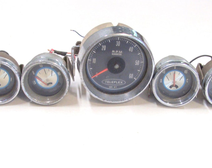 Set of Vintage Teleflex Blue Line Boat Gauges Gages, All Tested - Etsy