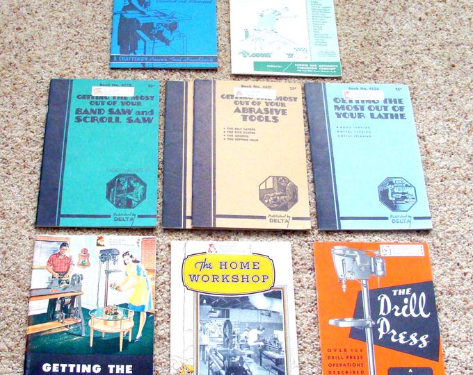 Lot of 9 Vintage How to Use Power Tool Guides, Craftsman, Delta, Ect ...