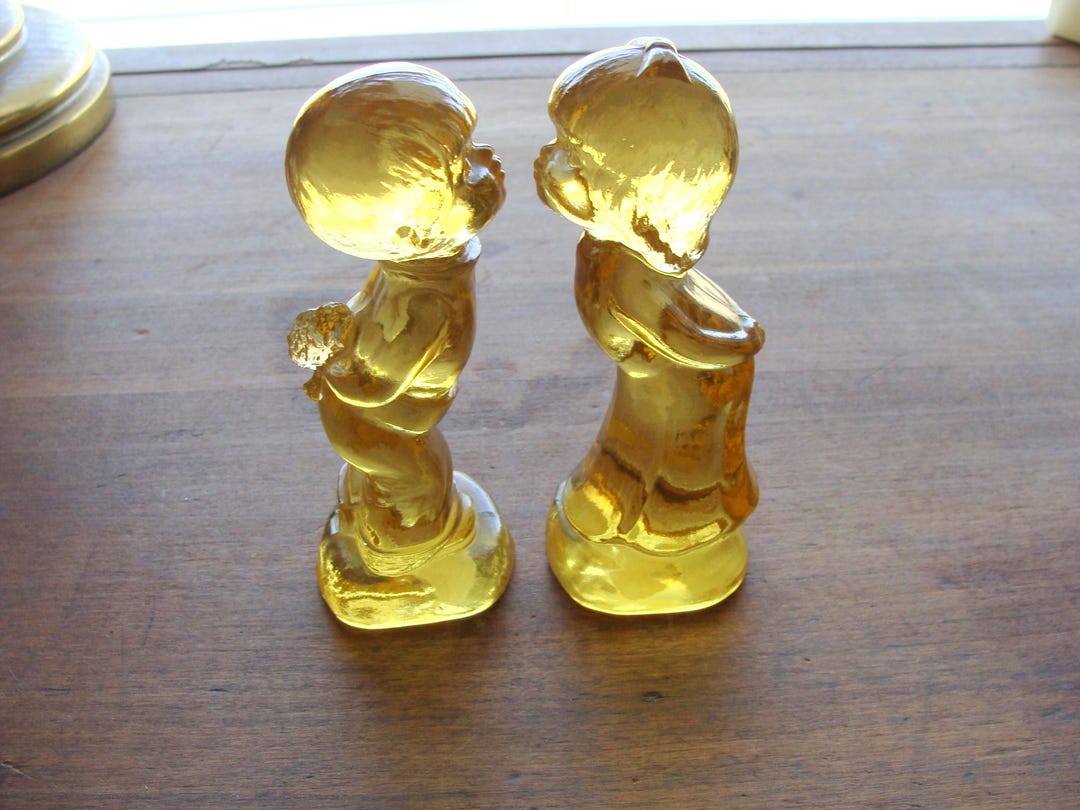 Vintage Fenton Boy and Girl Kissing, Both Have Stickers, Both in ...