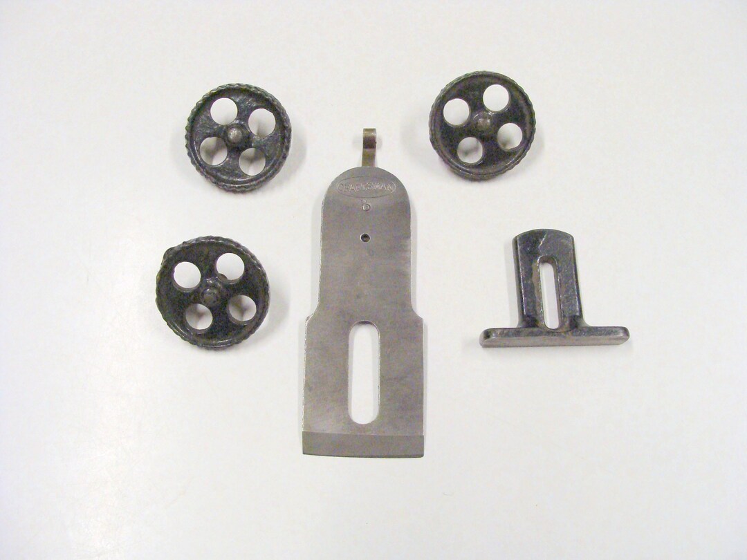 Variety of Vintage Wood Plane Parts, Including Early Craftsman Logo ...