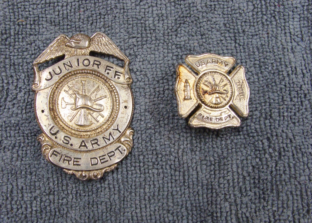 Old WWII Fire Fighter Badge, Large is Junior Fire Fighter Pretty ...