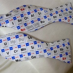 Mens Freestyle SILK BOW Tie Periodic Table of Elements Chemist ...