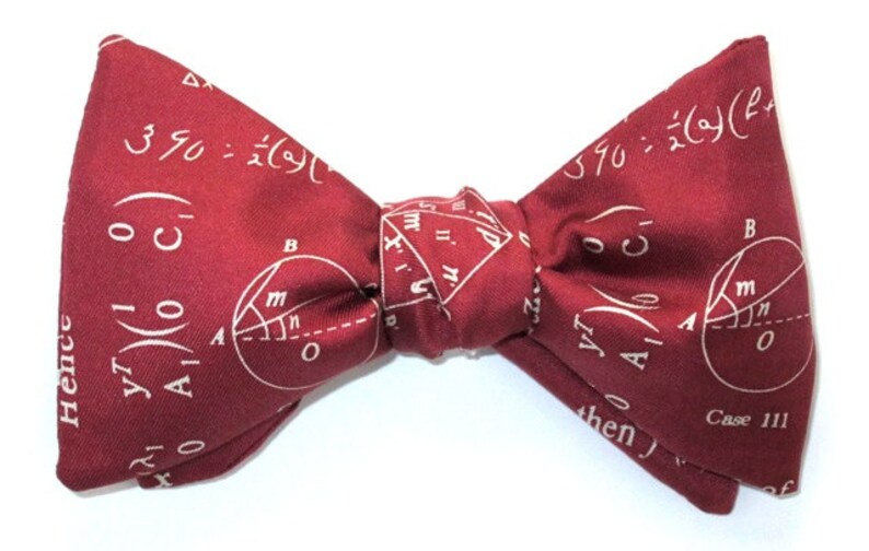 Men's SILK BOW TIE Math Mathematics Calculus Scientist Teacher Science ...