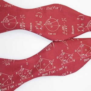 Men's SILK BOW TIE Math Mathematics Calculus Scientist Teacher Science ...