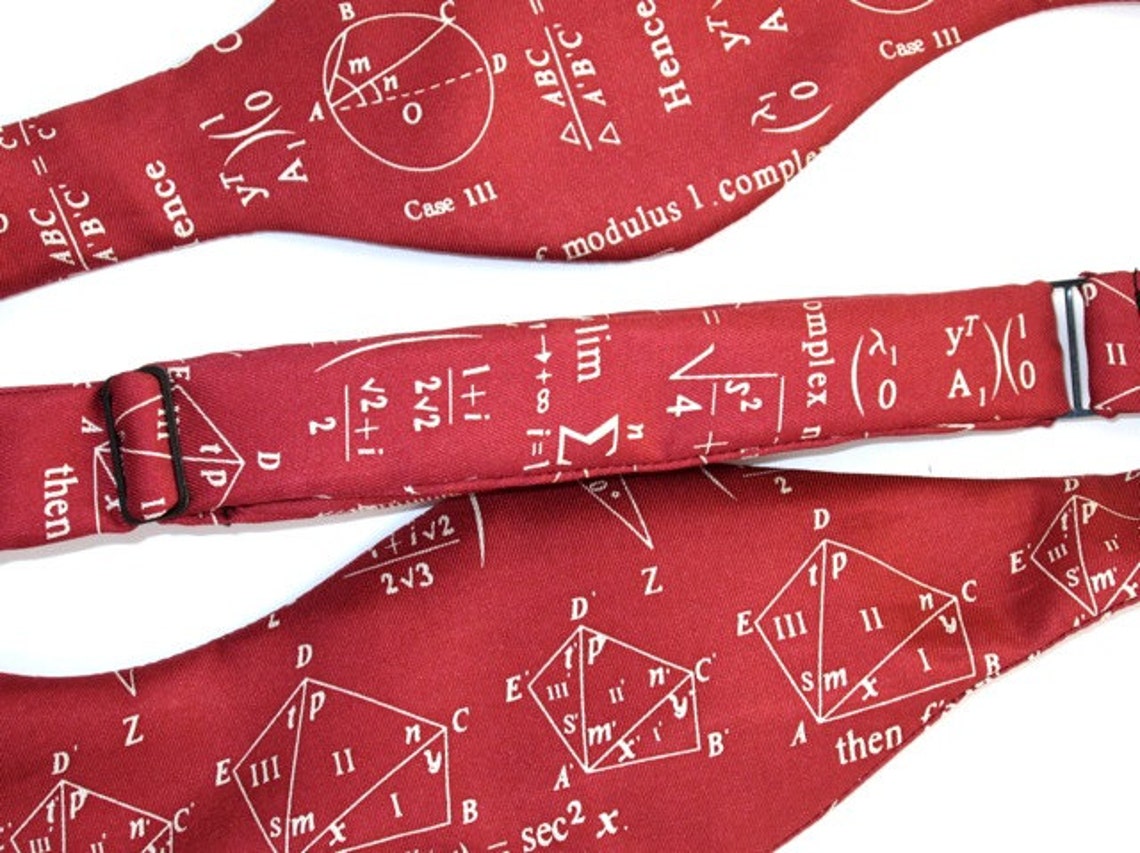 Men's SILK BOW TIE Math Mathematics Calculus Scientist Teacher Science ...