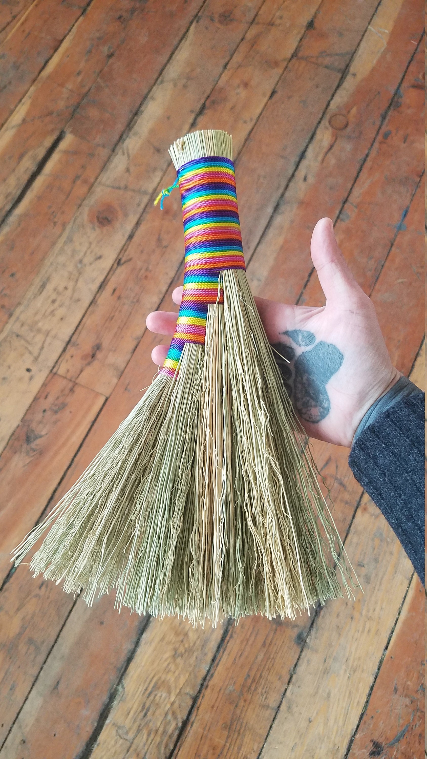 Rainbow Turkey Wing Broom - Etsy