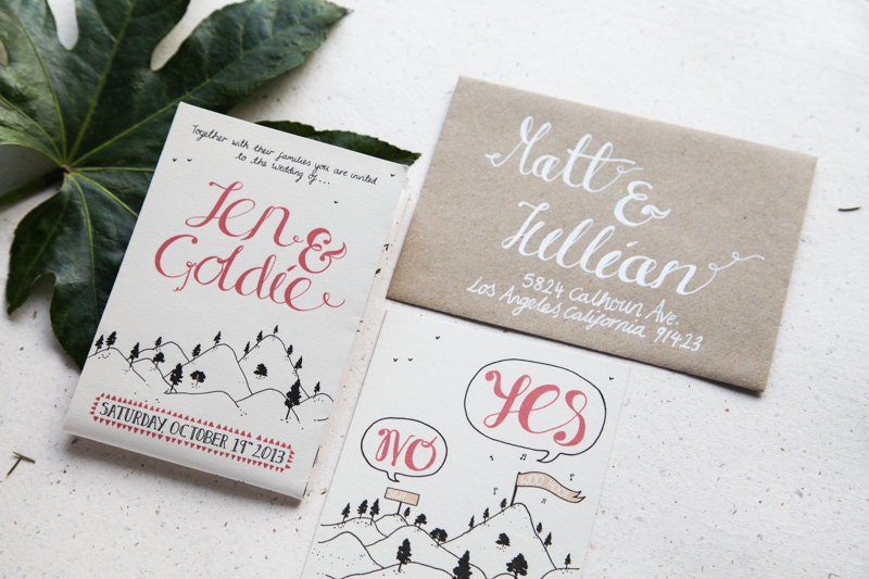 Custom Illustrated Large Map Invitation - Unique Wedding Stationery - Etsy