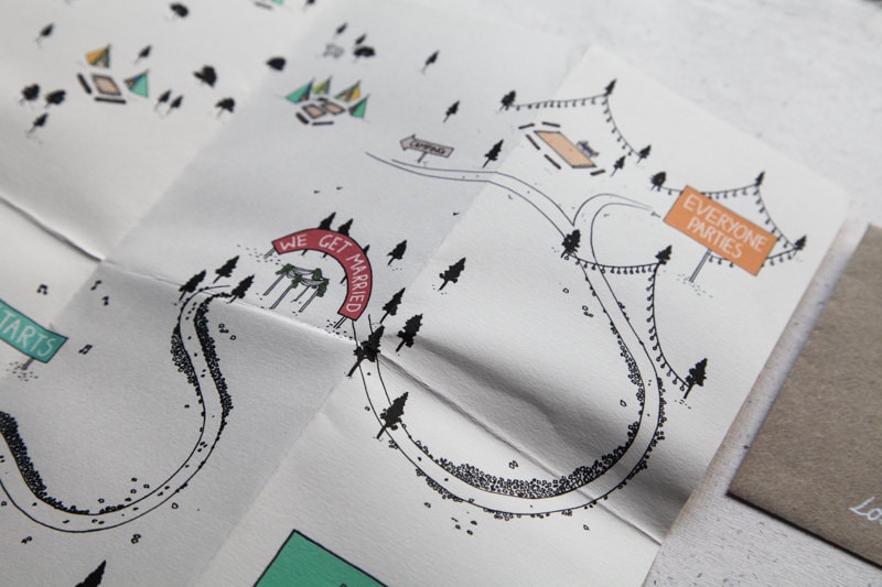 Custom Illustrated Large Map Invitation - Unique Wedding Stationery - Etsy