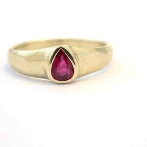 Ruby Gold Ring, Signet Ring, 14k Gold Ring, Signet Ring Women, Solid ...