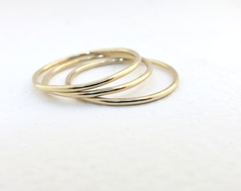 Stackable gold rings stacking hammered rings skinny gold
