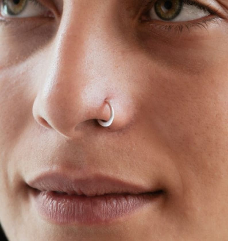 Moon Nose Ring, Silver Nose Ring, Nose Hoop, Gold Nose Ring, Silver ...