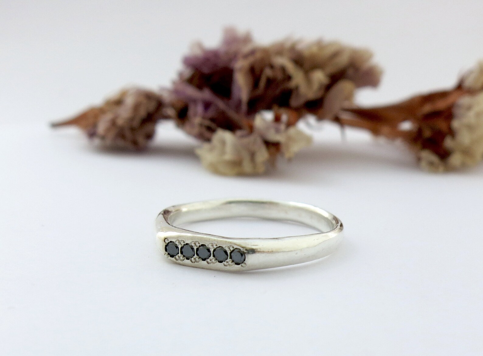 Signet Rings Women Signet Ring Set Silver Rings Black - Etsy