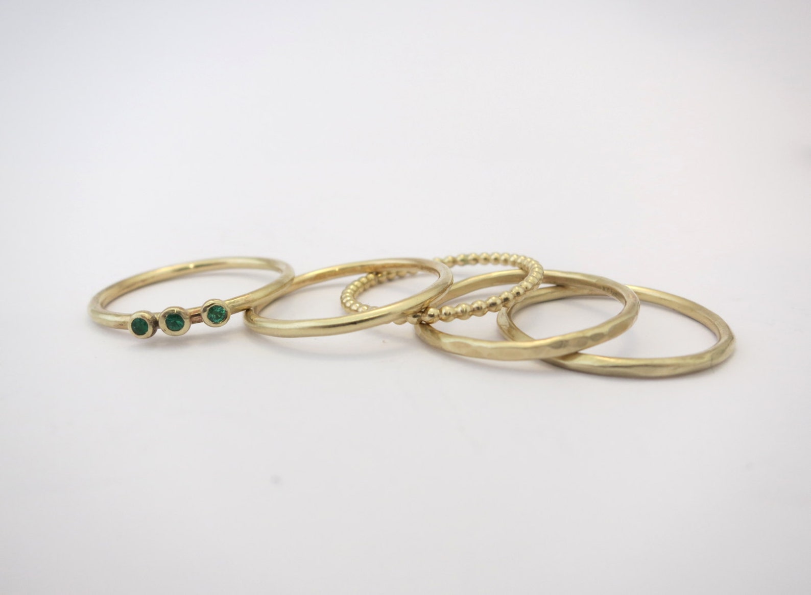 Gold ring set 14k gold stacking rings Solid gold ring 14k | Etsy