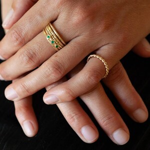 Gold Ring Set, 14k Gold Stacking Rings, Solid Gold Ring, 14k Gold Rings ...