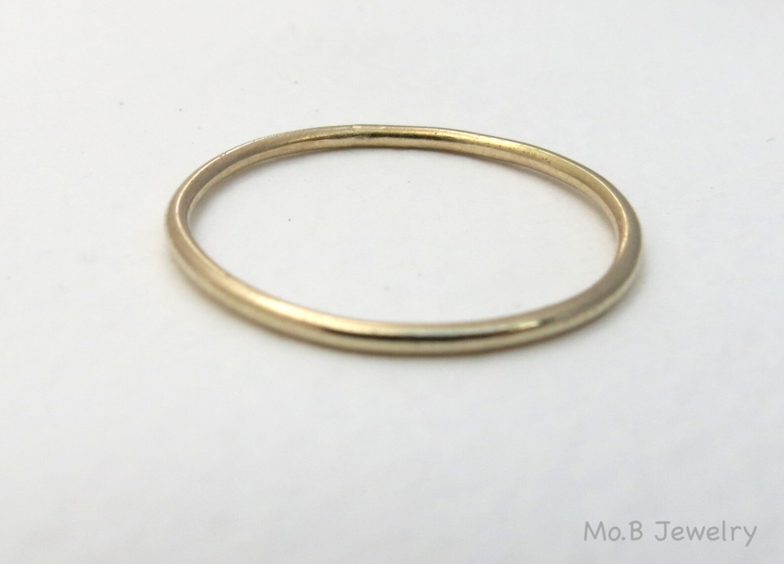 Thin 14k Gold Ring, 1mm Solid Gold Ring, Stacking Ring, Classic Gold ...