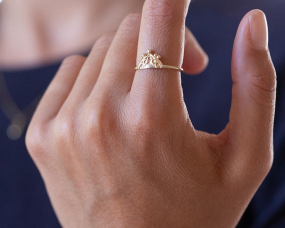Ring for women Indian solid gold jewelry Gold ring women | Etsy