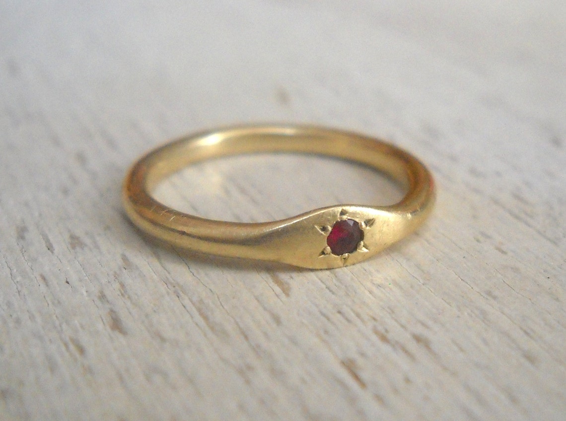 Gold Ruby Ring Signet Ring Women Gold Ring Women 14k Gold - Etsy